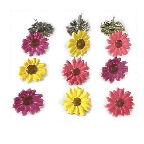 Brads Marguerites Colorées Herazz Boutique De Scrapbooking