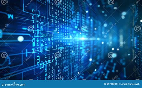 futuristic digital data stream in cyberspace portraying technology