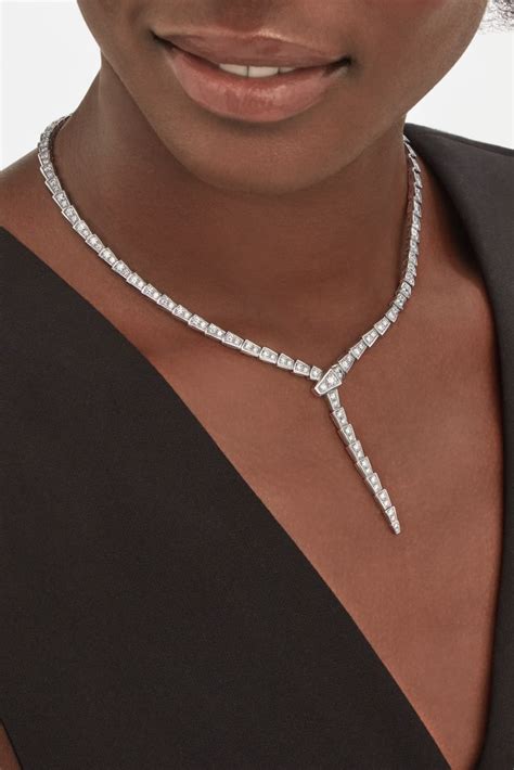 White Gold Serpenti Viper Necklace With 821 Ct Diamonds Bvlgari
