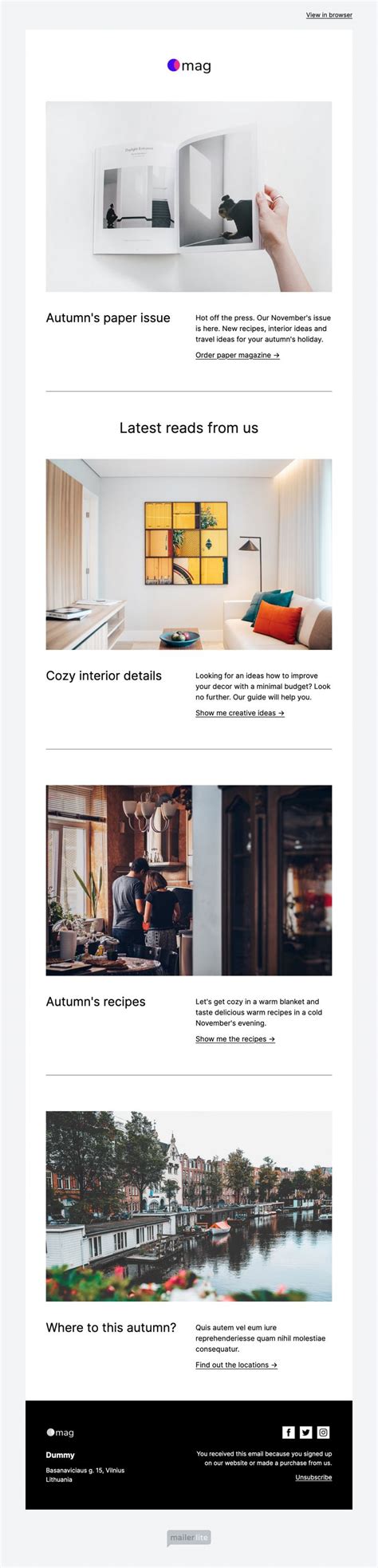 Mailerlite Newsletter Templates We Cover The Most Popular Topics And Optimize Them To