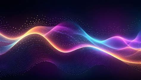 Premium Photo Abstract Waving Particle Technology Background Design Abstract Wave Moving Dots