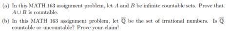Solved A In This Math 163 Assignment Problem Let A And B