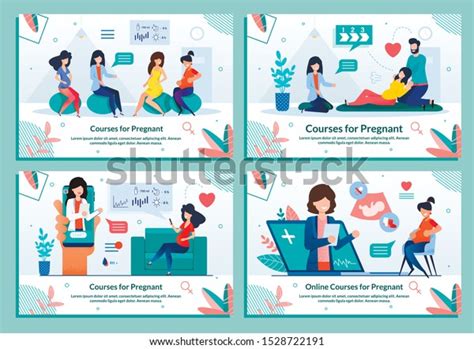 Courses Pregnant Women Maternity Classes Fitness Stock Vector Royalty