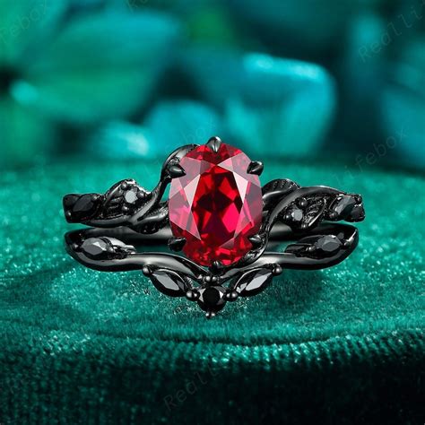 Red Gothic Rings For Women Etsy