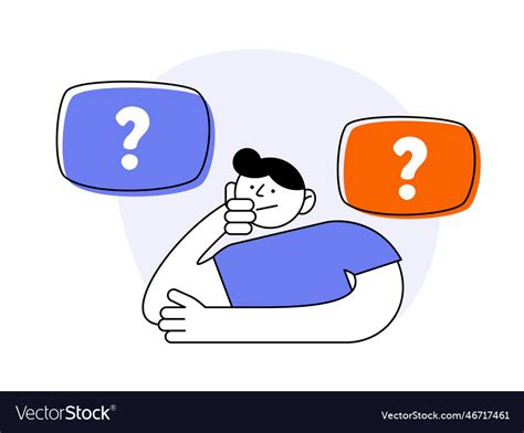 Puzzled Confused Person With Conceptual Questions Vector Image