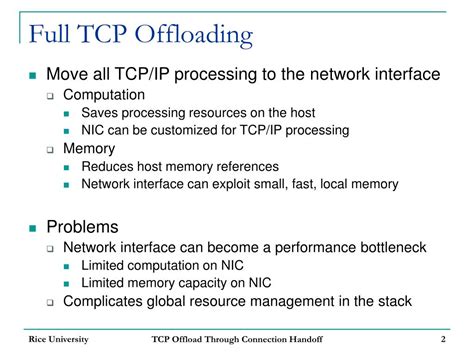 ppt tcp offload through connection handoff powerpoint presentation