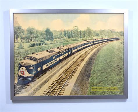 Vintage Wabash Streamliner Blue Bird Train Illustration Etsy