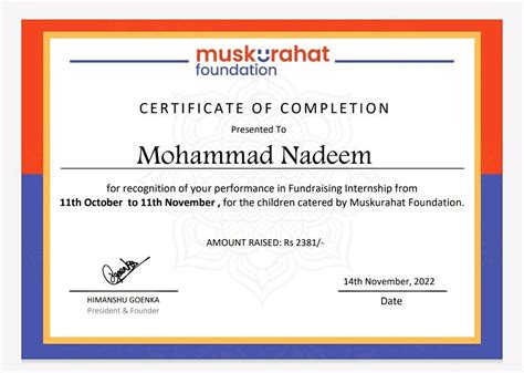 Mohammad Nadeem On Linkedin Thankyou Internship Internship Muskurahat Foundation Ngo Career