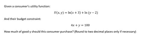 solved given a consumer s utility function