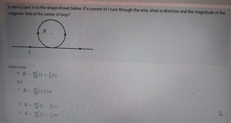 Solved A Wire Is Bent In To The Shape Shown Below If A