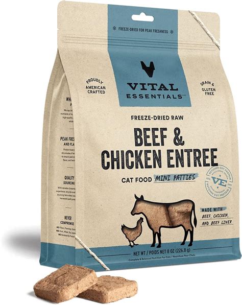 Vital Essentials Freeze Dried Raw Cat Food Beef And Chicken