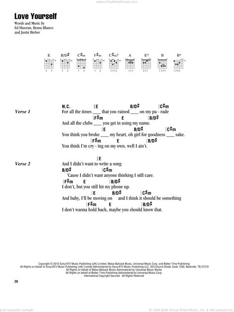 Love Yourself Sheet Music For Guitar Chords Pdf V2