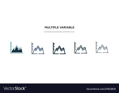 Multiple Variable Points Line Chart Icon Vector Image