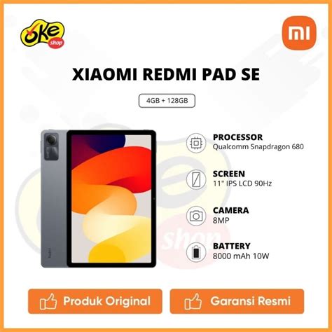 Jual Xiaomi Redmi Pad Se Gb Gb Tablet Garansi Resmi Xiaomi Indonesia Shopee Indonesia