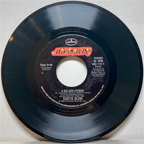 8 Millions Stories Kurtis Blow Vinyl7 Records
