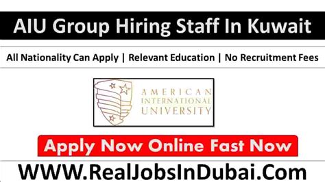Aiu Kuwait Careers Jobs Vacancies Available Now 2024 Realjobs