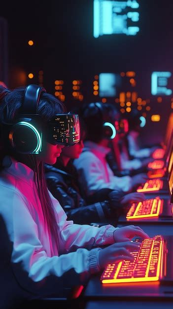 Quotglowinthedark Coding Lab With Ambient Lightingquot Premium Ai Generated Image