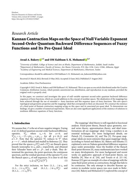 pdf kannan contraction maps on the space of null variable exponent