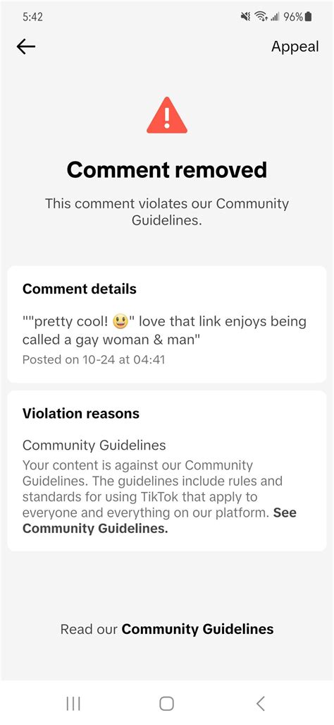 No Idea How This Comment Violated Community Guidelines Rtiktokhelp