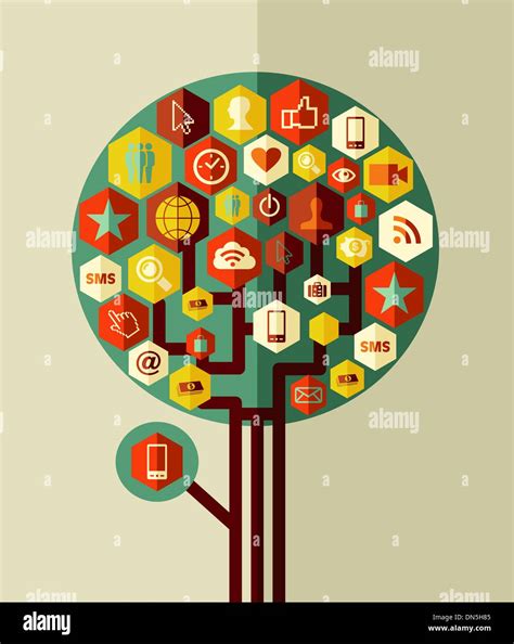 Colorful Social Network Tree Stock Vector Image And Art Alamy