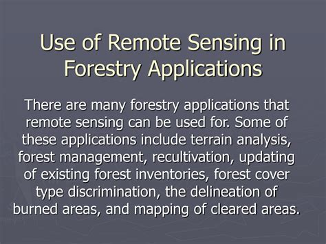 Ppt Enhancing Forestry Applications With Remote Sensing Techniques Powerpoint Presentation