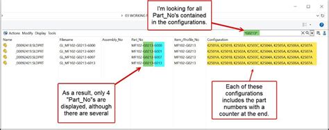 PDM Professional How Can I Use Quick Search To Find And Display A Variable That Is Contained