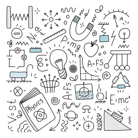 Premium Vector Physics Set Of Doodle Elements Vector Isolated