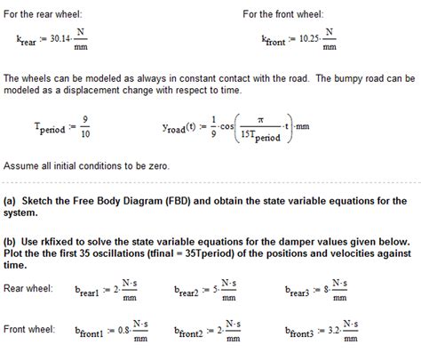 Consider The Mass Spring Damper System Shown Below