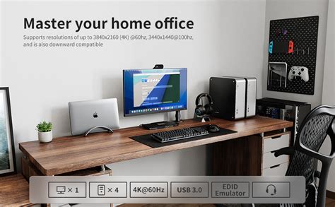 Mua TESmart USB 3 0 HDMI KVM Switch 1 Monitor 4 Computers 4K 60Hz Headset Audio Microphone