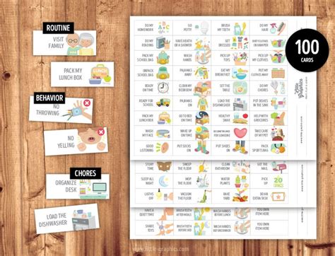 Gender Neutral Chore Routine Reward Chart Task Cards Etsy