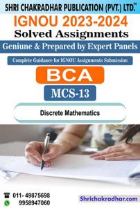 IGNOU MCS Solved Assignment Discrete Mathematics IGNOU BCA IGNOU Bachelor Of Computer