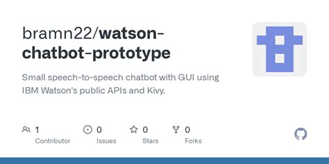 Github Bramn22watson Chatbot Prototype Small Speech To Speech Chatbot With Gui Using Ibm