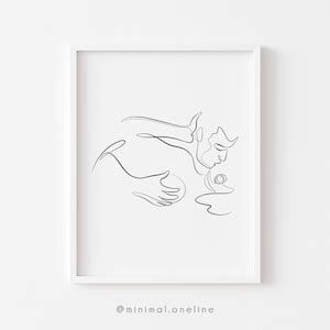 Erotic One Line Drawing Erotic Sketch Sexy Couple Print Sensual Illustration One Line Wall