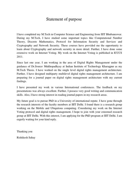 Statement Of Purpose