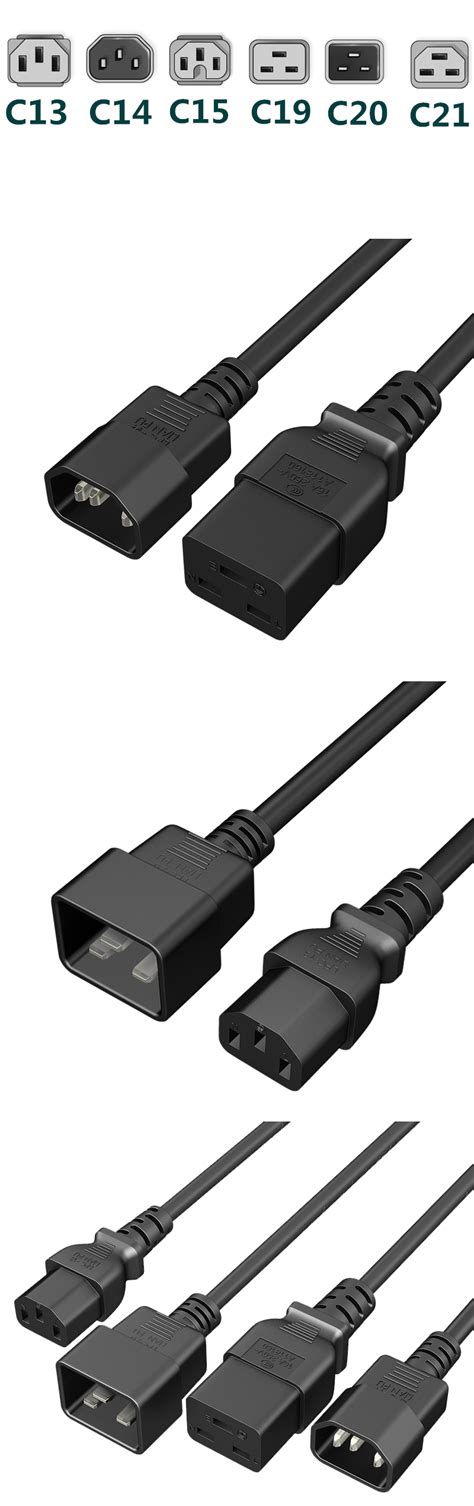 High Quality Power Extension Cord C13 C14 C19 C20 C13 C20 C14 C19 C14 C15 C14 C21 C20 C21 Eu