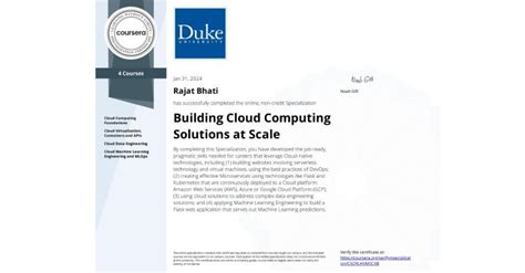 Rajat B On Linkedin Completion Certificate For Building Cloud Computing Solutions At Scale