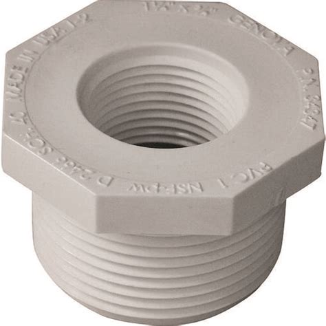 Lasco 439167bc Reducer Bushing 1 1 4 X 3 4 In Mpt X Fpt Pvc Sch 40 Schedule