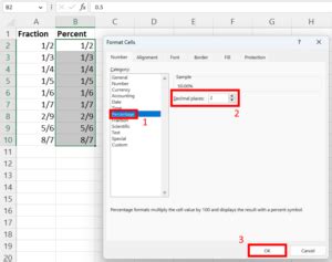 How To Convert Fraction To Percent In Excel