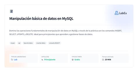 Manipulación Básica De Datos En Mysql Labex