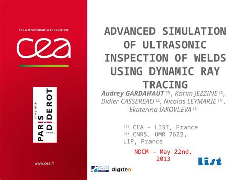 Pptx Advanced Simulation Of Ultrasonic Inspection Of Welds Using