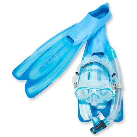 Cressi Schnorchelset Korfu Mit Ventilschnorchel Aquamarine 37 38