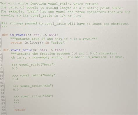 Solved Need Help With Vowelratio Function With Isvowel You Will