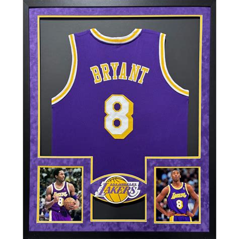 Kobe Bryant Purple Unsigned Framed Jersey Los Angeles Lakers L A