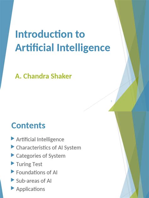 Introduction History Intelligent Systems Foundations Of Ai Sub Areas Of Ai Applications Pdf