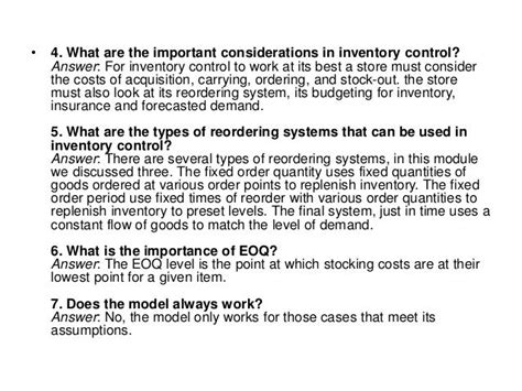 interview questions answers inventory management