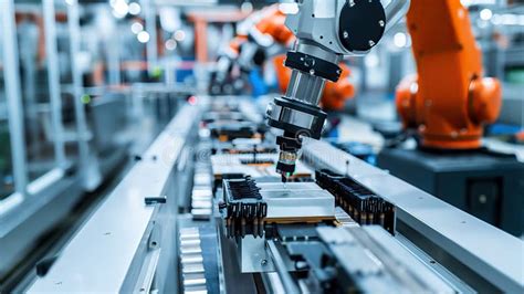 Automated Pcb Assembly Line Stock Image Image Of Product Robot 309814549
