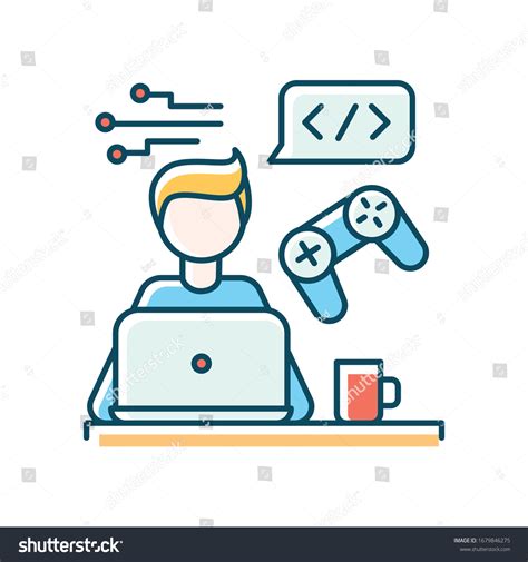 Game Developer Blue Rgb Color Icon Stock Vector Royalty Free 1679846275 Shutterstock