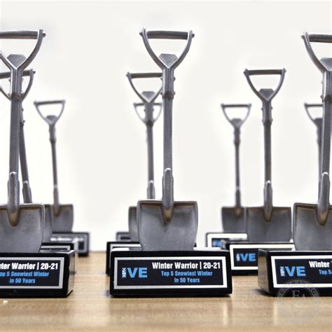 Custom Miniature Shovel Award On Black Base Engraving Awards And Ts