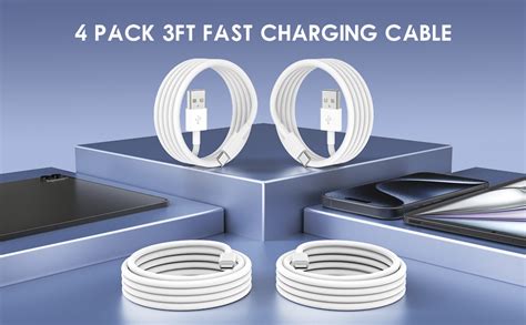Qziiw 4 Pack Usb C Fast Charging Cable 3ft For Iphone 17 16