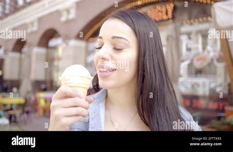 Young Girl Licking Ice Cream Stock Videos And Footage Hd And 4k Video